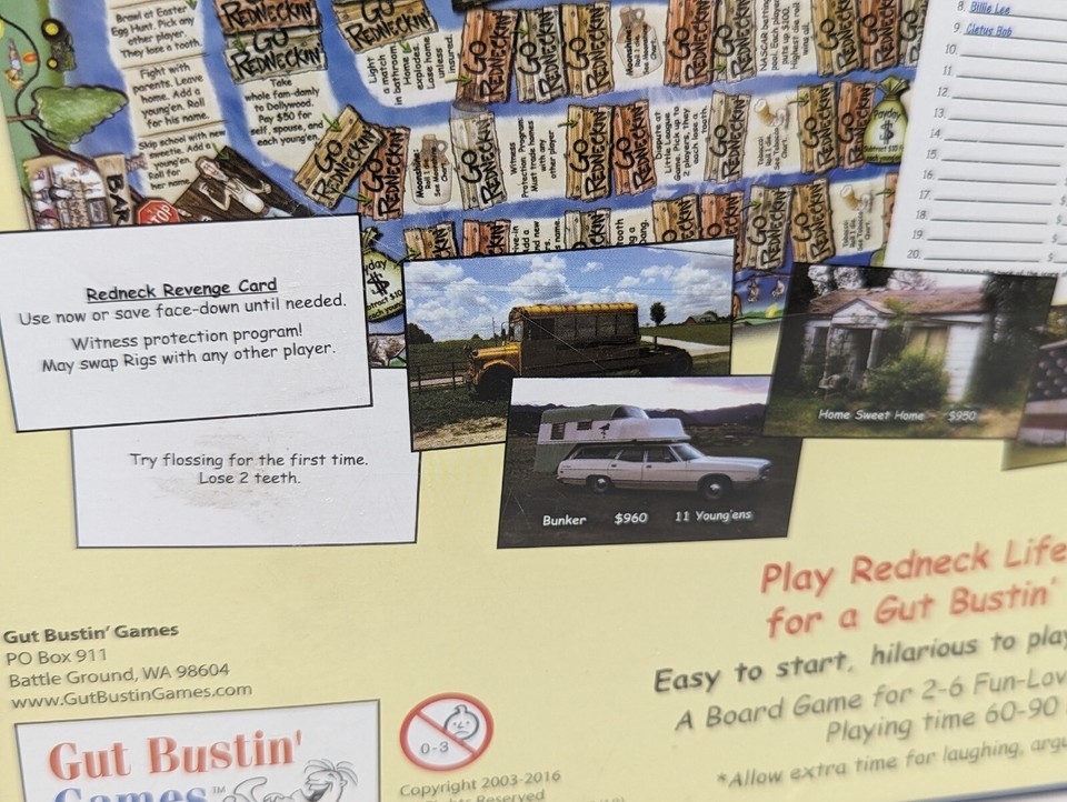 Brand New REDNECK LIFE Board Game by Gut Bustin Games Sealed Funny ...