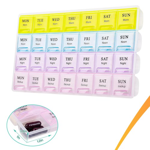 Weekly Pill Organizer Medicine Cases Box For Vitamins, Pills Box 7 Days ...
