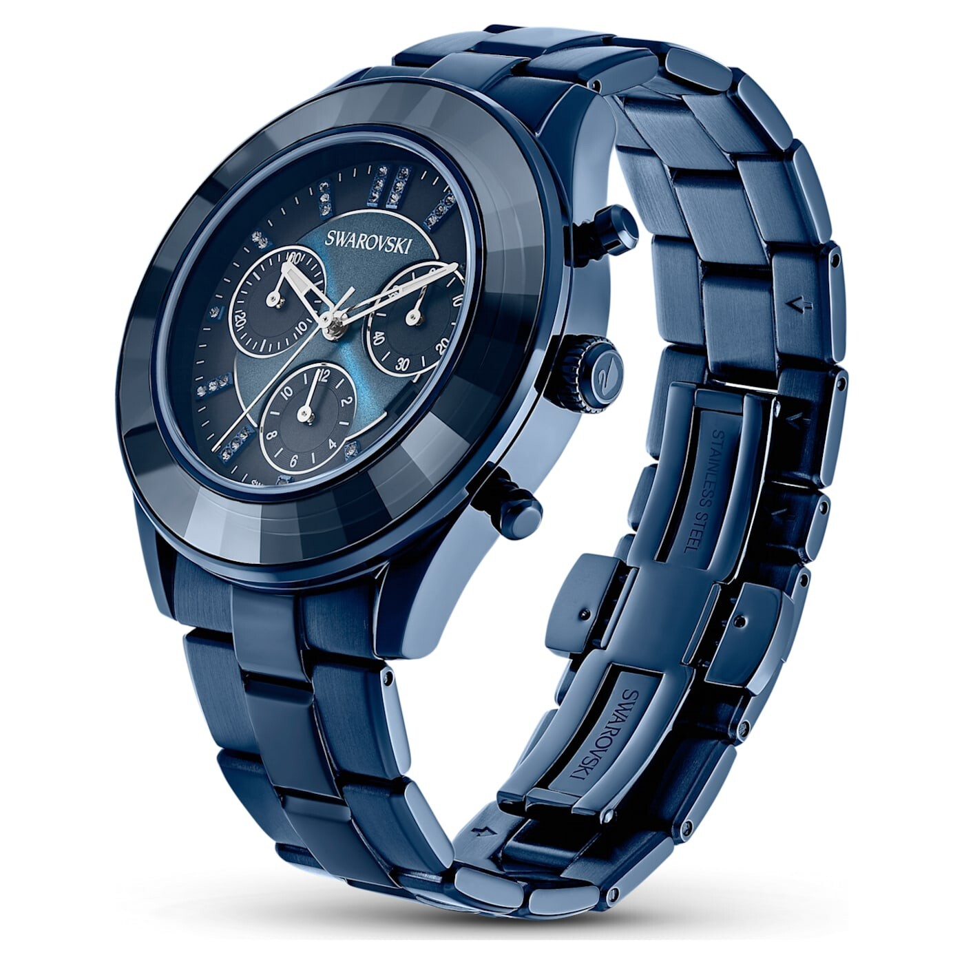 Swarovski Octea Lux Sport watch Swiss Made, Metal bracelet, Blue ...