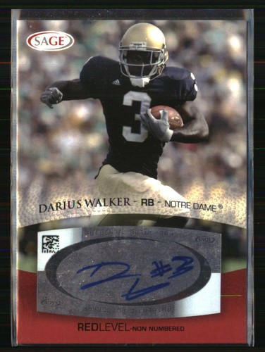 Darius Walker 2007 SAGE Autographs Red #A57 Football Card | eBay