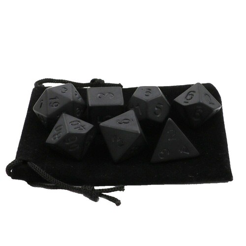 7pcs Cool Black Matte Acrylic Dice Set Dungeon Dragons Master Rpg ...