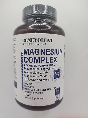 Benevolent Magnesium Complex, Citrate, Oxide, Bisglycinate-500mg- 120 ...