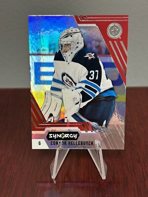 2020-21 UD Synergy Veteran #9 Connor Hellebuyck Red Base Winnipeg Jets ...