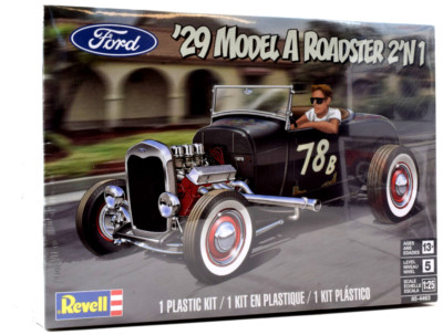 Revell 1929 Ford Model A Roadster 2-In-1 1/25 Plastic Model Car Kit 85 ...