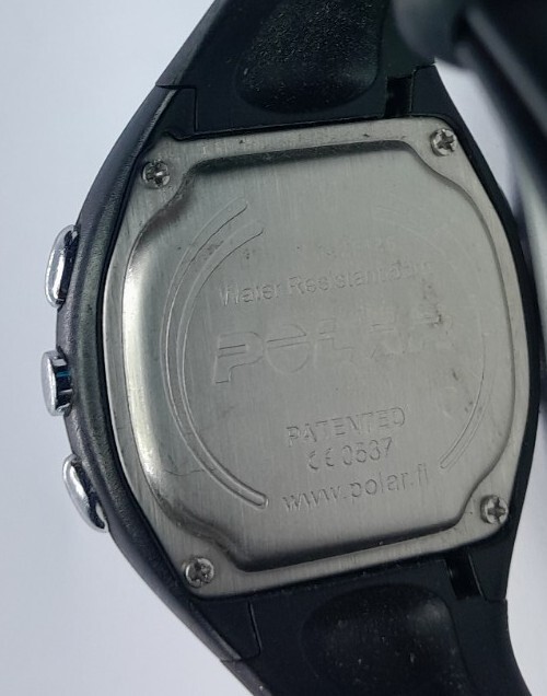 Black Polar F6 Watch Digital Fitness Heart Rate Monitor Silver Face 50m ...