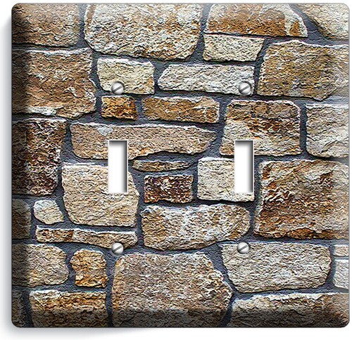RUSTIC STONE BRICK STYLE LIGHT SWITCH OUTLET WALL PLATE MAN CAVE ROOM ...