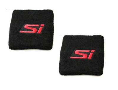2pc JDM Black SI Reservoir Brake Oil Filler Tank Cover Sweat Band ...
