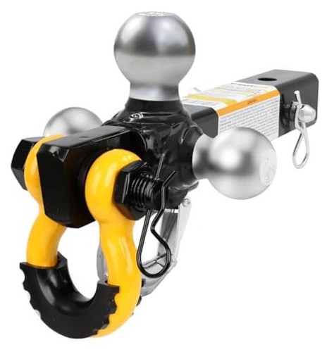 51008 Tri-Ball Hitch with Hook & Rotatable D-Ring Shackle, 12,000 lbs ...