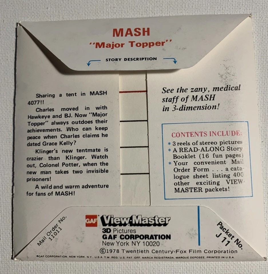 View-Master MASH Showtime 1978 - J11 - 3 Reel Set + Booklet | eBay