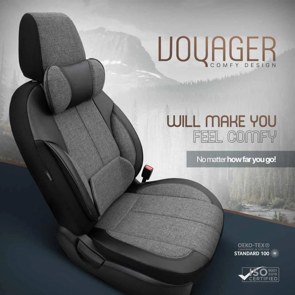 Car Seat Covers Grey With Neck Pillows For Kia SHUMA 1997-2001 | eBay UK