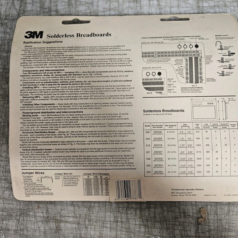 3M Solderless Breadboard Model 309 - 922309 | eBay