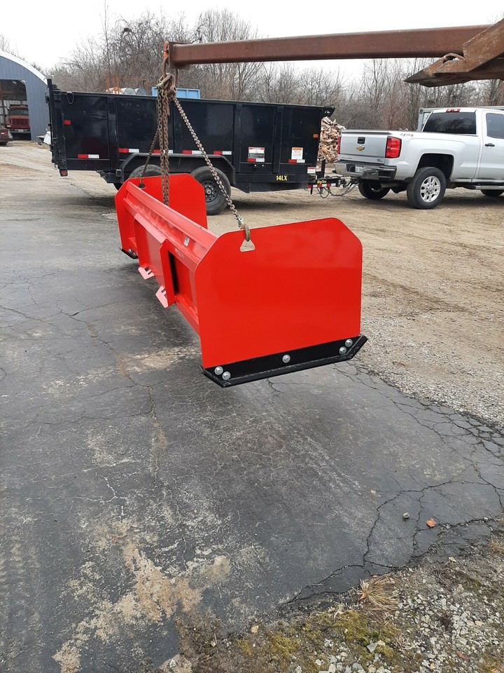 8' x 36" HD Skid Steer Snow Pusher Box Plow Heavy Duty Bobcat CAT Case ...