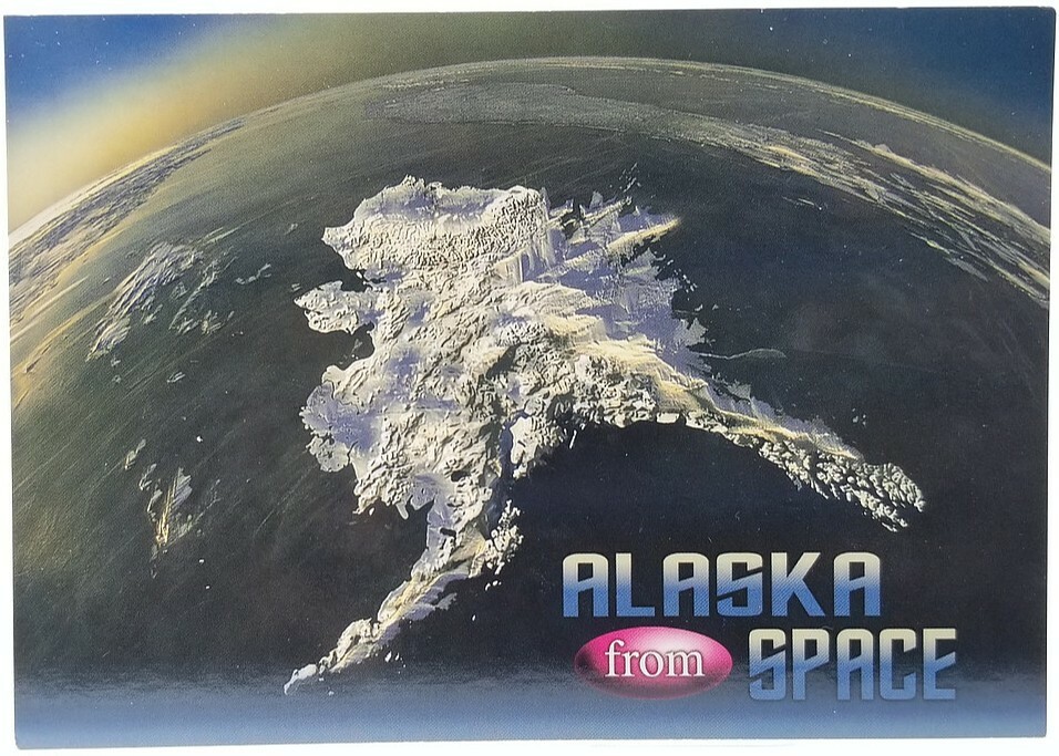 Satellite View Of Alaska From Space Sanford Agliolo Printed Unused ...