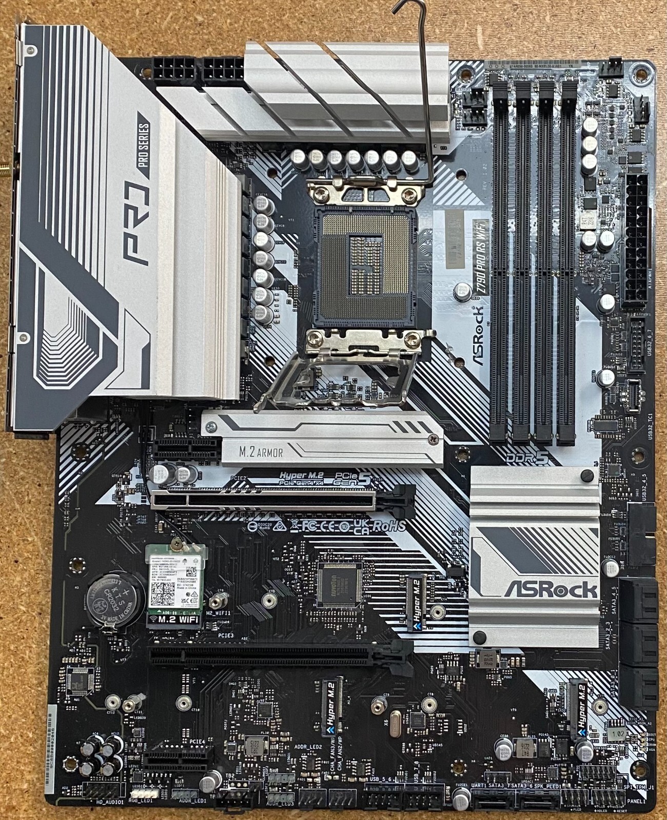 ASRock PRO Z790 PRO RS WiFi Intel LGA1700 ATX Motherboard, 4 DDR5 Slots ...