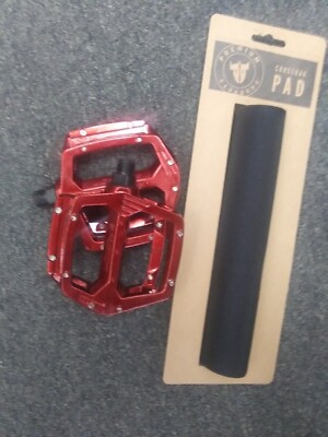 haro fusion pedals 9/16 red/pedal wrench& handlebar pad | eBay