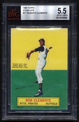 Roberto Clemente 1964 Topps Stand-Up Beckett BVG 5.5 Baseball Card ...