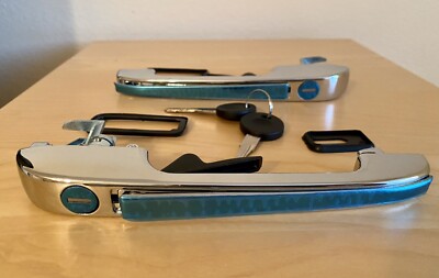 VW CADDY RABBIT JETTA GTI MK1 CHROME DOOR HANDLES SET 2DOOR CARS KEYS ...