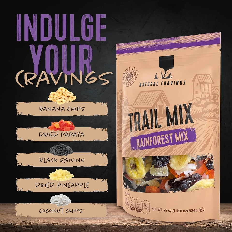 24 oz bulk family size bag Trail mix - rainforest dried and assorted ...