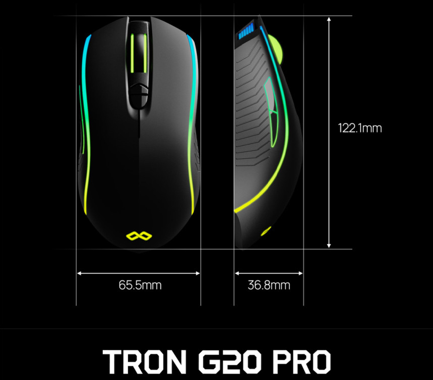 MAXTILL TRON Gaming Mouse New G20 PRO Black & White Color | eBay