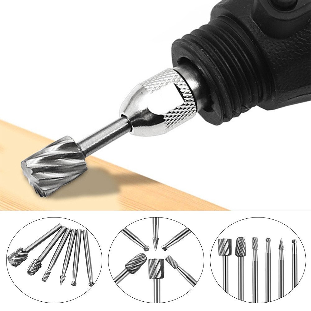Exceptional 6PCS HSS Multi Rotary Tool Burr Routing Bit for Wood ...