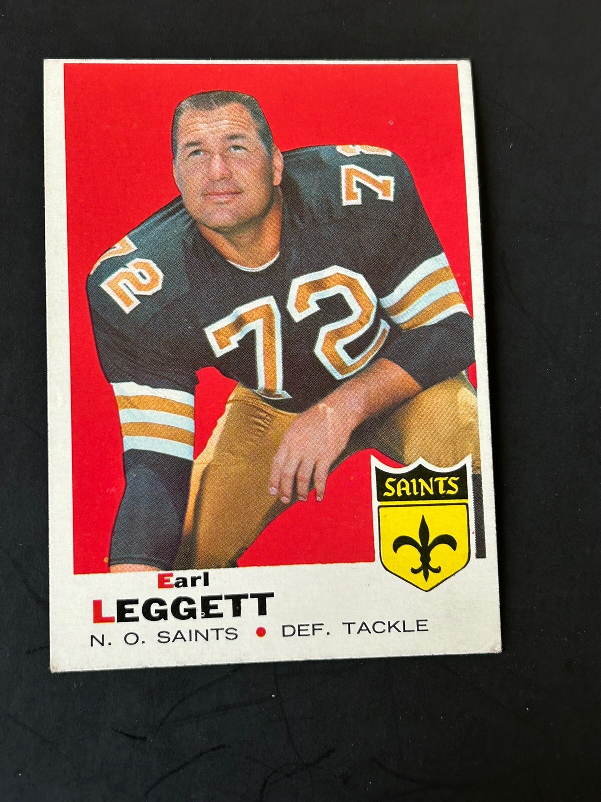 1969 Topps Football #196 Earl Leggett EX New Orleans Saints LSU Set ...