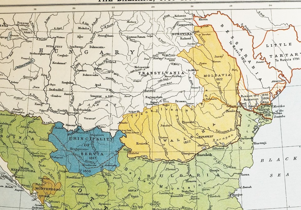 HISTORICAL MAP THE BALKANS 1789 -1856 OTTOMAN EMPURE KINGDOM OF GREECE ...