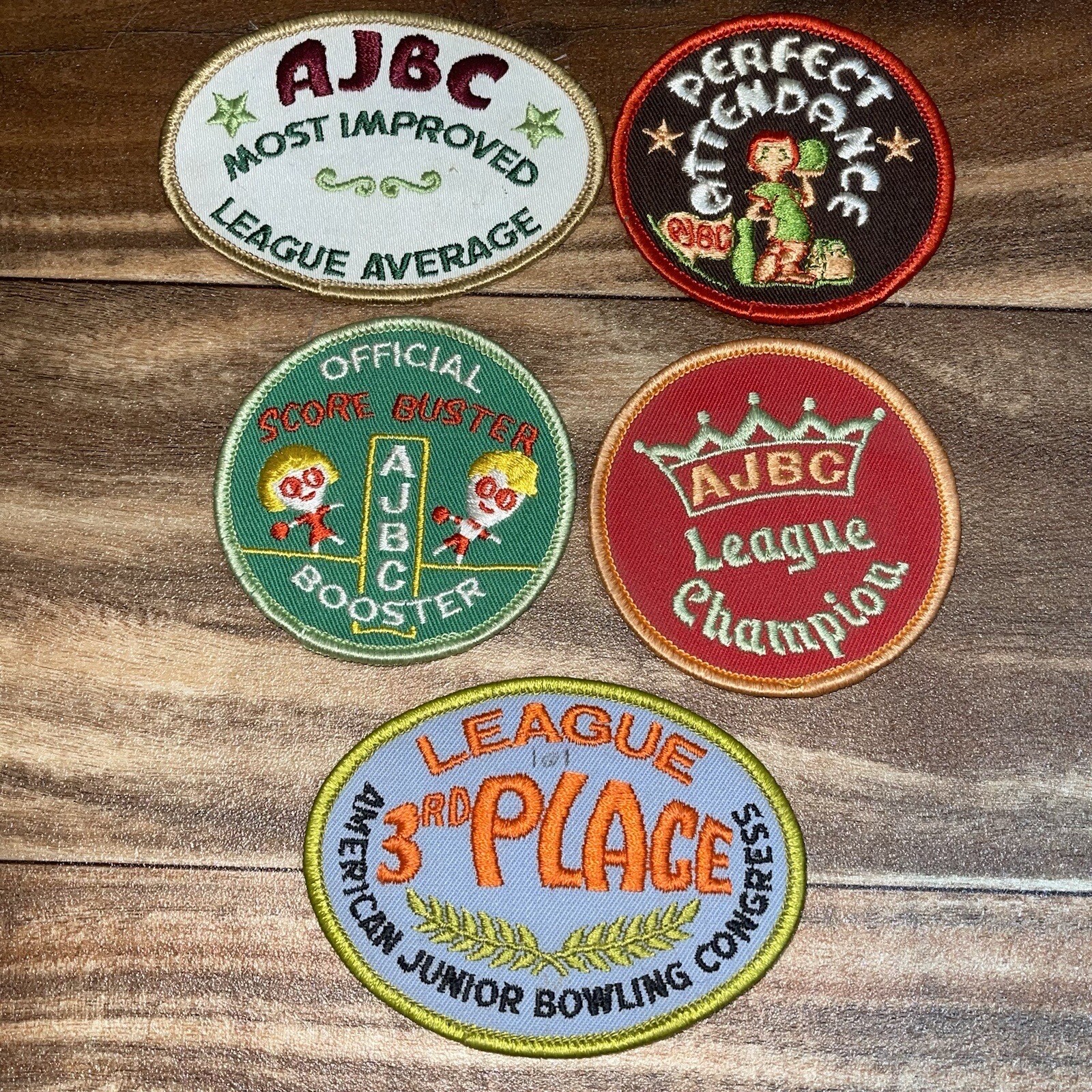 AJBC American Junior Bowling Congress Patches Lot Bundle of 5 - Vintage ...