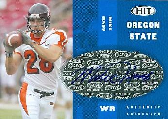 Mike Hass autographed football card (Oregon State) 2006 SAGE HIT Rookie ...