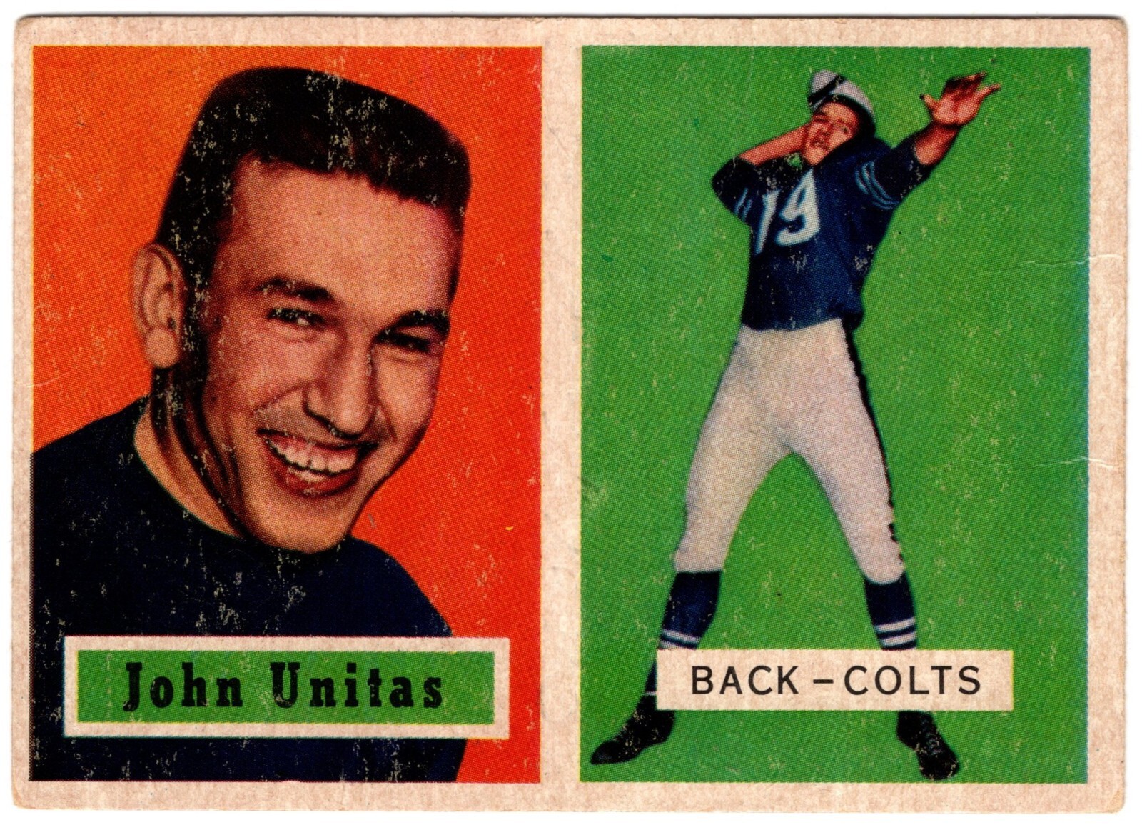 1957 TOPPS #138 JOHN JOHNNY UNITAS RC VINTAGE HALL OF FAME FOOTBALL ...