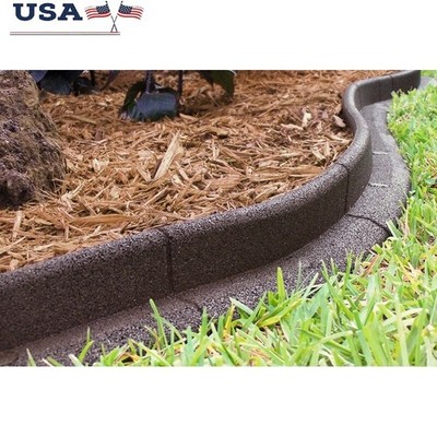 No Dig Rubber Garden Edging Landscape Border Mower Edge Durable Pack 6 ...