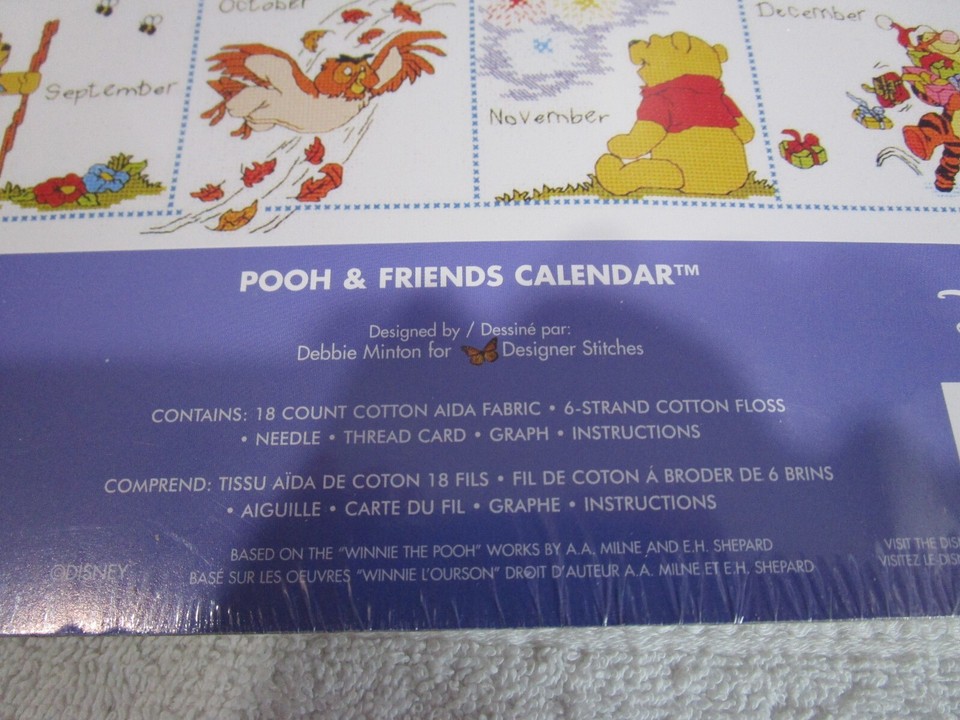 Pooh & Friends Calendar Counted Cross Stitch Kit #1133-62 (2004 ...