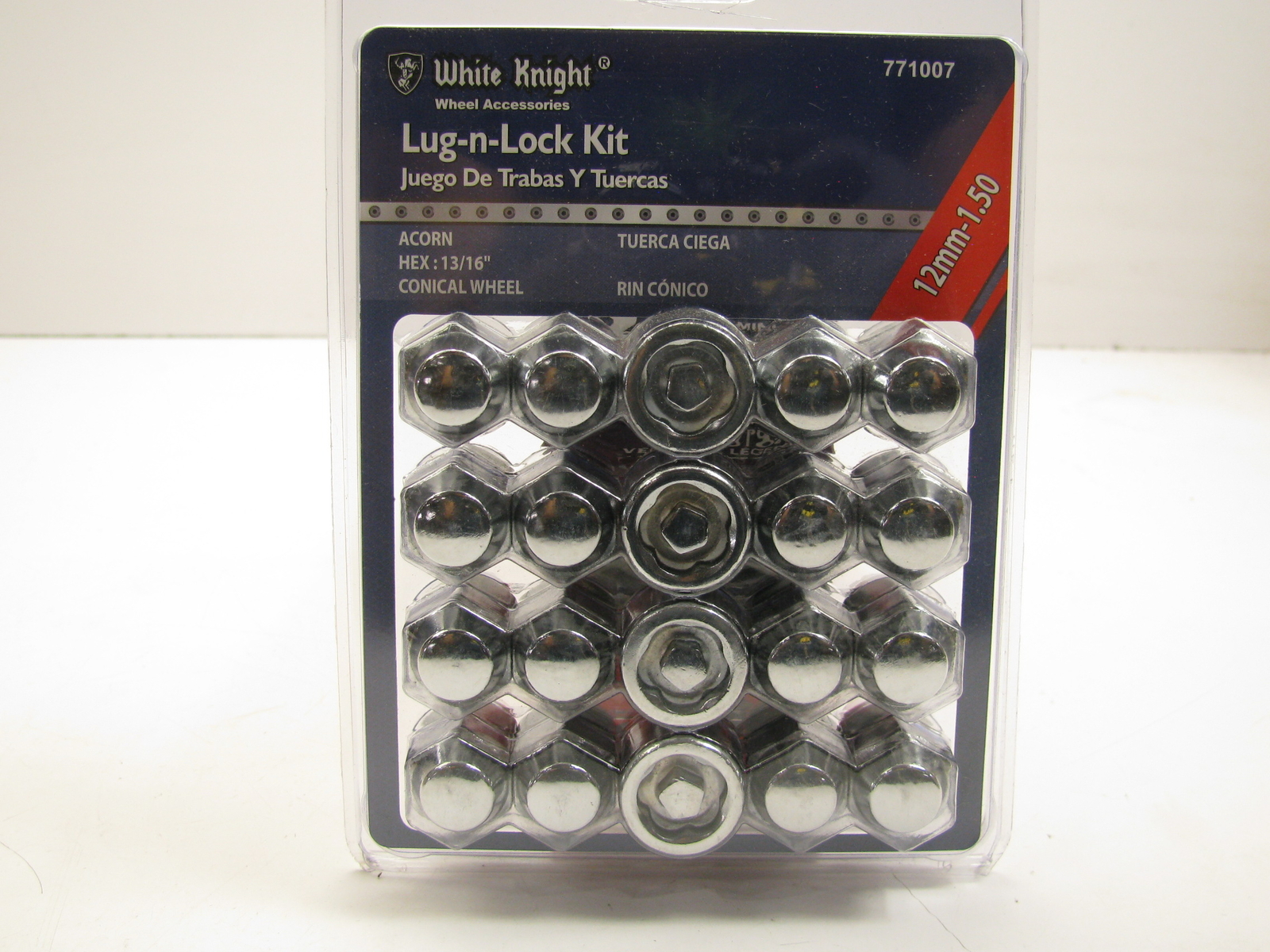 White Knight 771007 Wheel Lug & Lock Kit - 12mm X 1/2 Acorn Lug Nuts ...