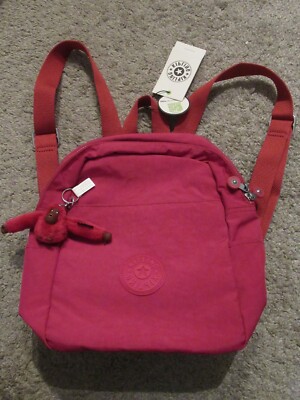 Kipling Ferris Womens Backpack Bag Raspberry Dream Pink w/ Monkey ...