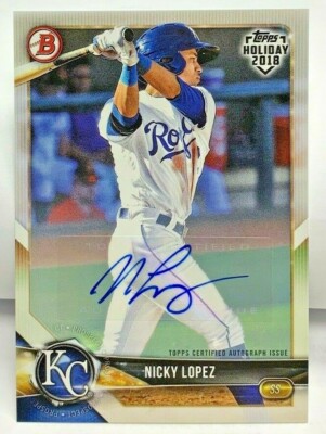 Nicky Lopez 2018 Topps Bowman Holiday Prospect Autograph Auto #'d 27/99 ...