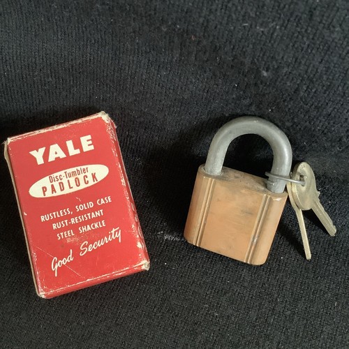 Vintage YALE Disc-Tumbler Padlock 602 NOS 2 KEYS Steel USA | eBay
