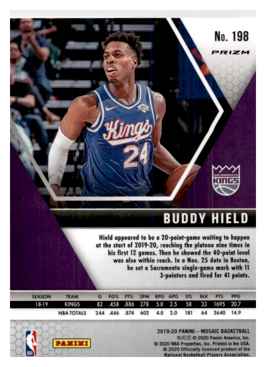 2019 Panini Mosaic #198 Buddy Hield Silver Prizm Kings | eBay