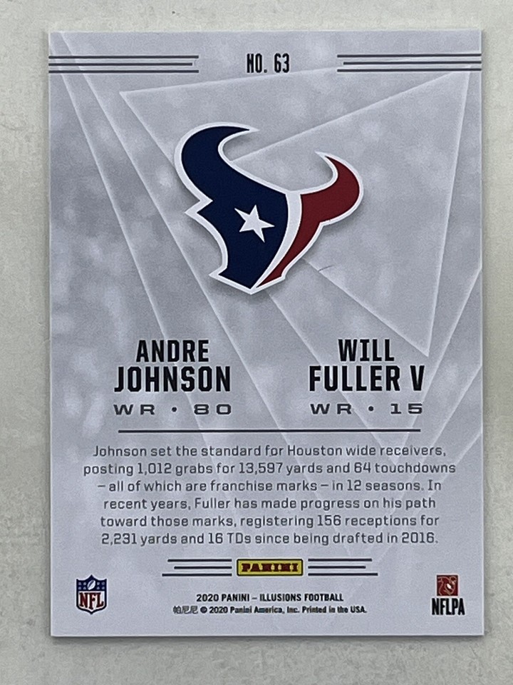 Will Fuller V Andre Johnson 2020 Panini Illusions Wild Card /12 #63 ...