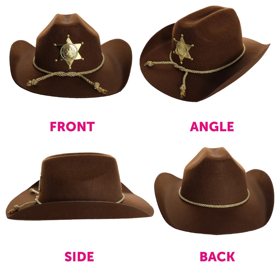 ADULTS SHERIFF HAT WILD WEST AMERICAN COP FANCY DRESS US DEPUTY OFFICER ...