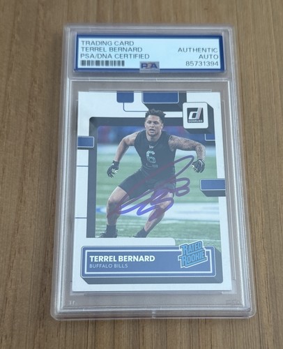Terrel Bernard Buffalo Bills Signed Football Panini Rated Rookie Card ...
