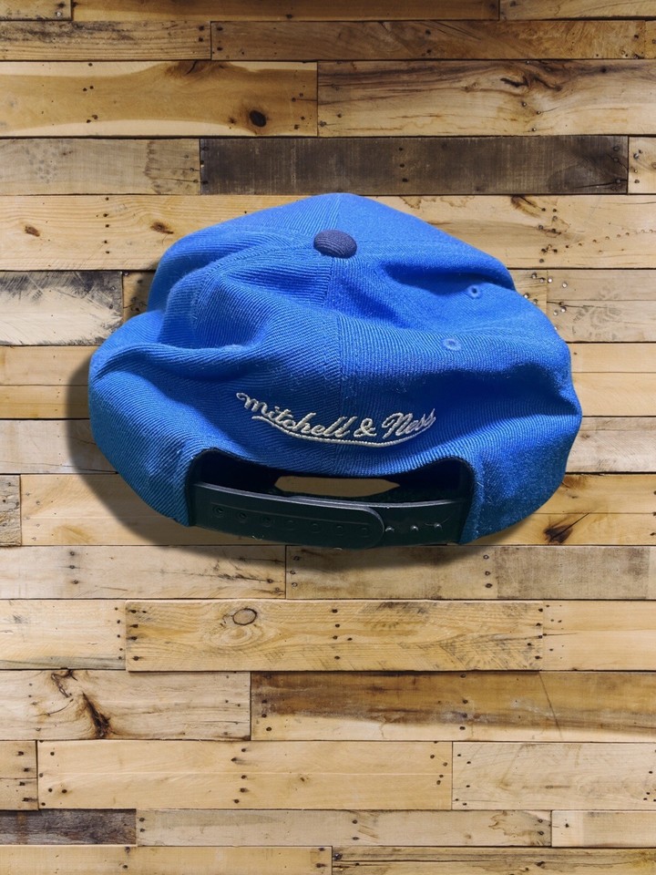 Oklahoma City Thunder OKC blue hat cap snapback Spelled Out By Mitchell ...