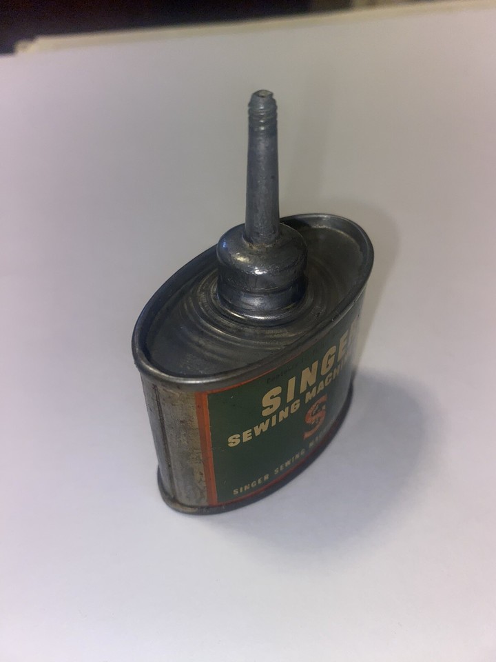 Vintage Singer Sewing Machine Oil Can (1 1/3 fl oz) With Lead Spout 3 ...