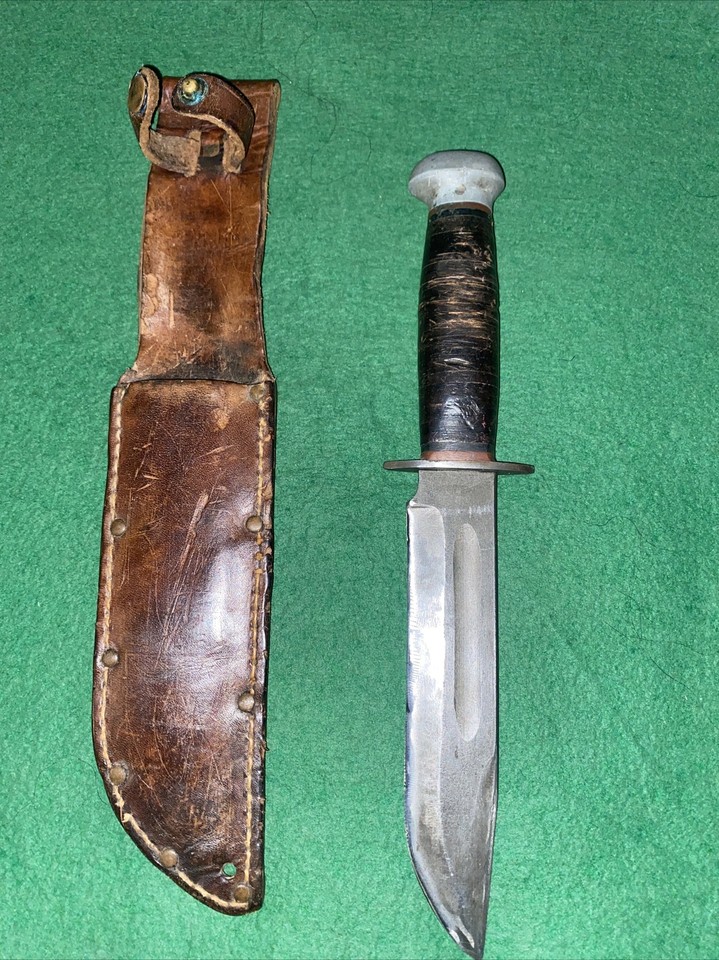 WW2 PAL RH-36 Fixed Blade Stacked Leather Handle Fighting Knife W ...