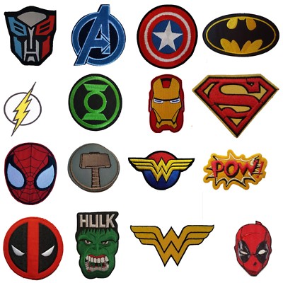 Superhero Movie Iron On Sew On Patches Badges Transfers - Fancy Dress ...