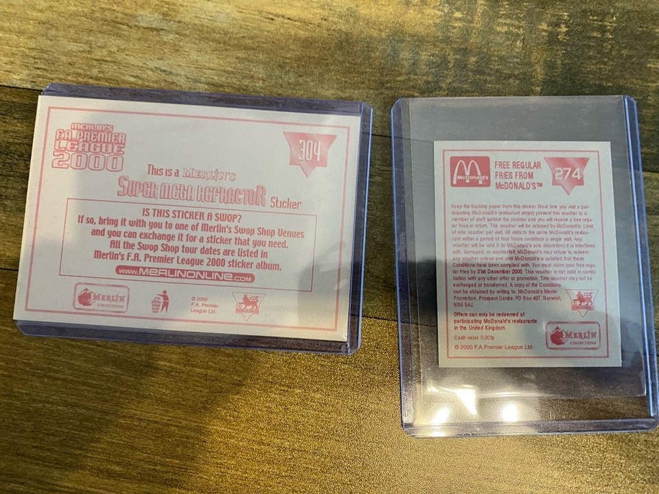 Merlin 2000 David Beckham Foil and Sticker. X2 Stickers. Manchester ...