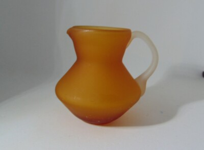 Vintage Pitcher Frosted Amber Gold Small Creamer Pilgrim Glass | eBay