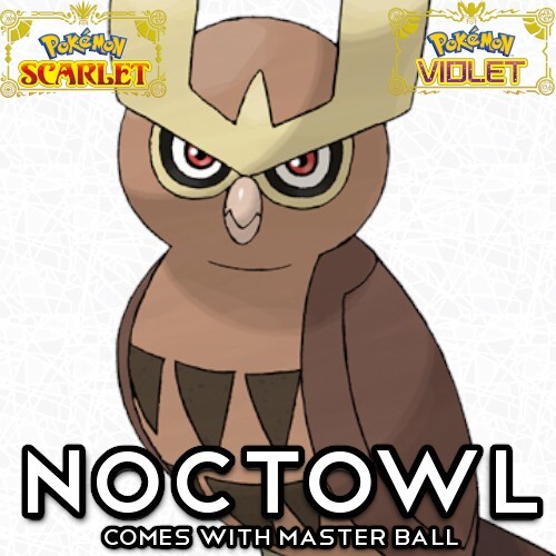 Non-Shiny Noctowl 6IV Lv. 100 Timid Nature Pokemon Scarlet Violet SV | eBay
