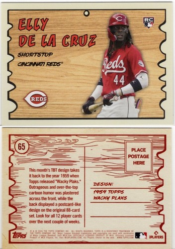 ELLY DE LA CRUZ 2024 TOPPS THROWBACK THURSDAY WACKY PLAKS SET #22 ...
