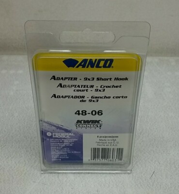 48-06 Anco Kwik Connect Windshield Wiper Blade Adapters 9X3 Short Hook ...