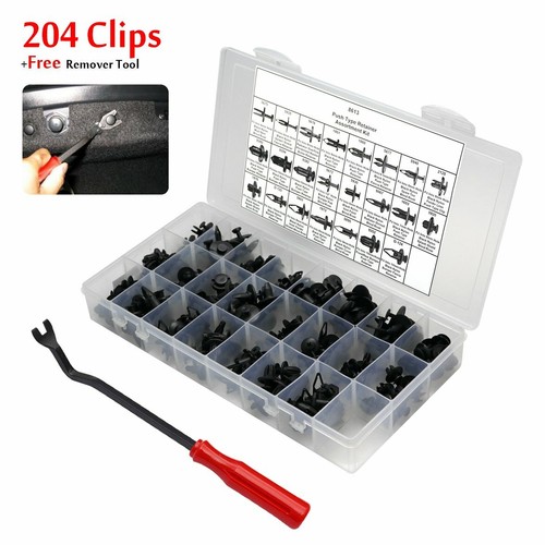204 Clips+Tool For GM Honda Bumper Fender Splash Blind Rivet Retainer ...