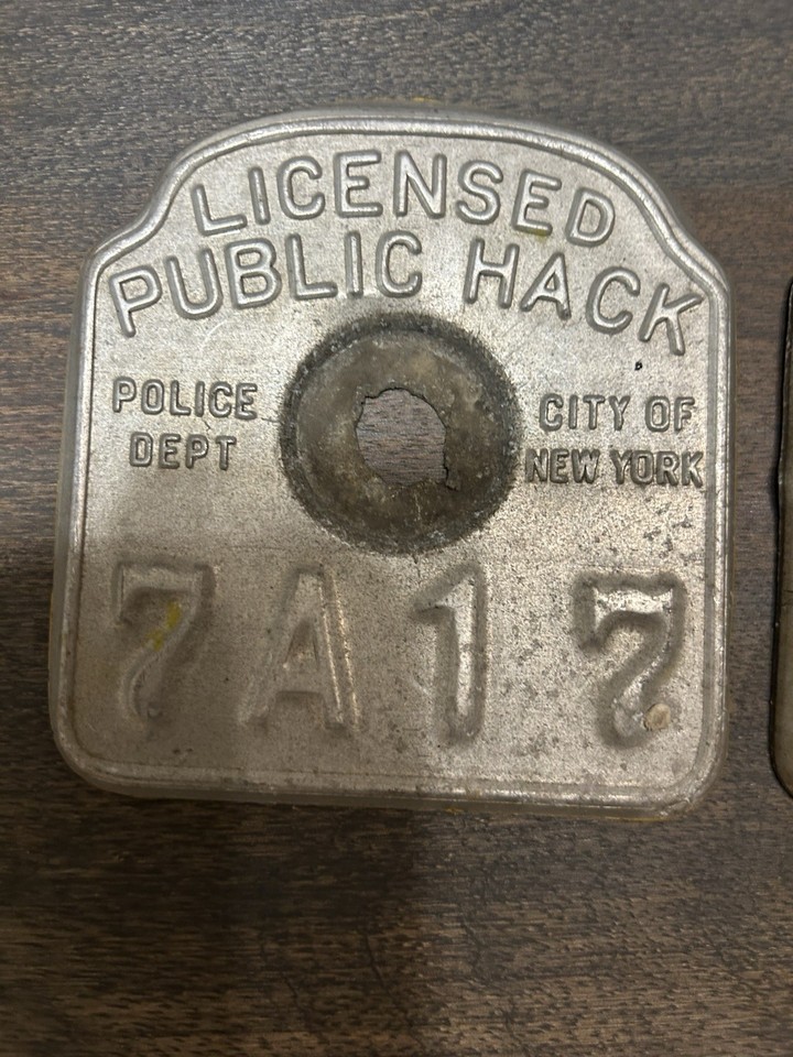 Vtg advertising collectables License Plate Taxi NYC Display Public Hack ...